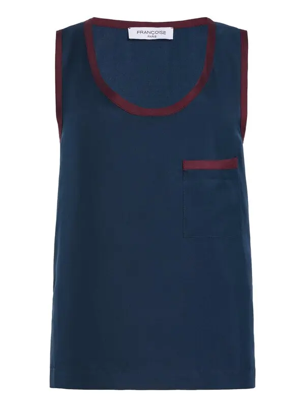 Françoise Fanny Silk Tank - Navy