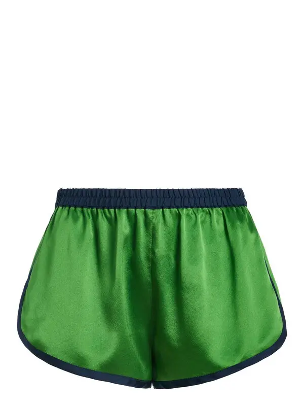 Françoise Fanny Silk Mini Shorts - Green