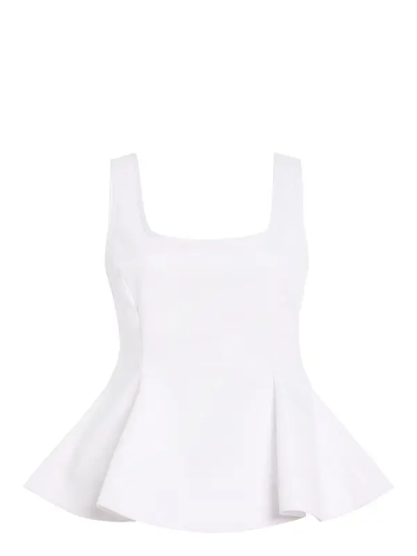 Françoise Marie Cotton-blend Peplum Top - White