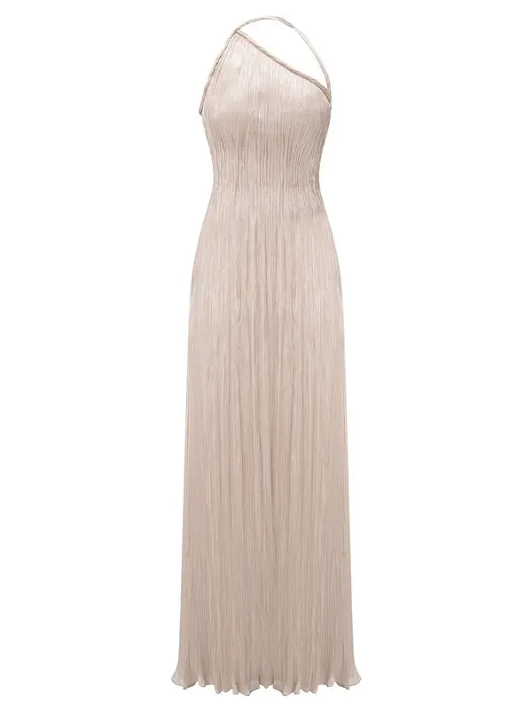 MARMAR HALIM One-shoulder Pleated Maxi Dress - Nude