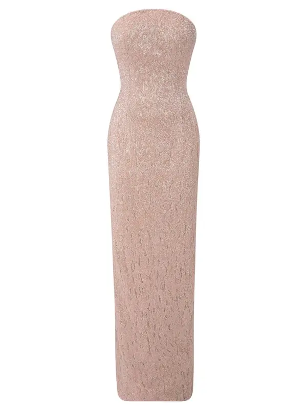 MARMAR HALIM Strapless Embroidered Maxi Dress - Pink