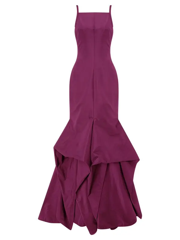 MARMAR HALIM Fish-cut Taffeta Mermaid Maxi Dress - Fuchsia