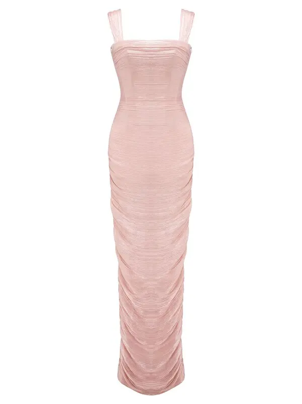 MARMAR HALIM Hand-pleated Maxi Dress - Pink