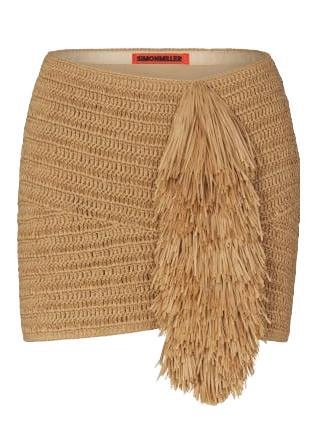 SIMONMILLER Pom Pom Crochet Mini Skirt - Natural