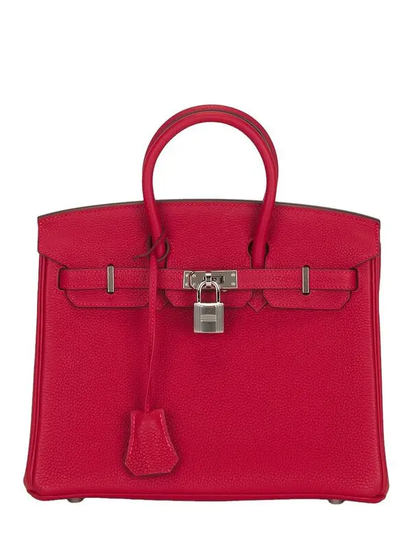 FWRD RENEW Hermes Togo Birkin 25 Handbag - Rouge