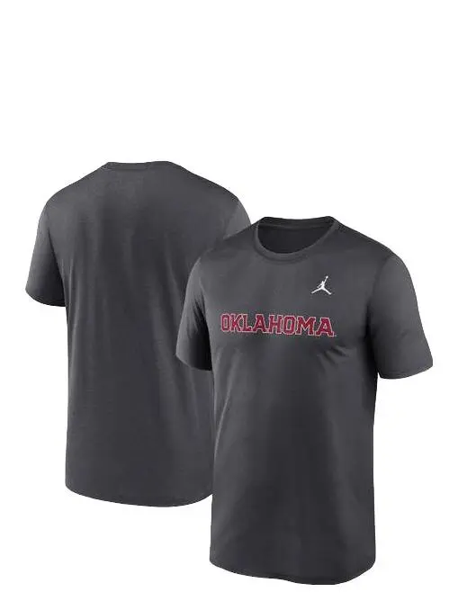 JORDAN BRAND Oklahoma Sooners Primetime Legend Wordmark T-shirt - Anthracite