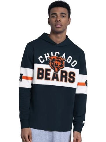 STARTER Chicago Bears Fullback Jersey Hoodie - Navy
