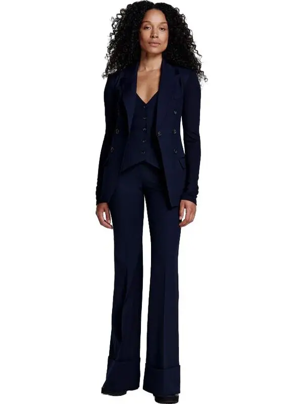Smythe Wide Leg Cuffed Trousers - Deep Navy