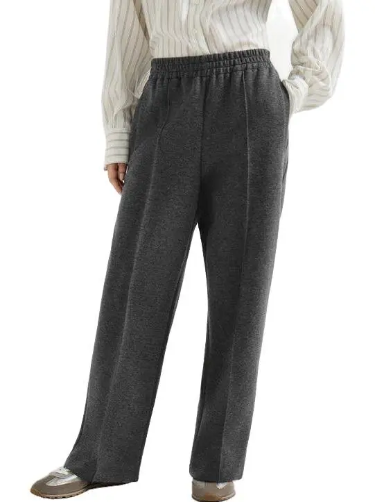 Brunello Cucinelli Techno Cotton And Cashmere Interlock Track Trousers - Anthracite