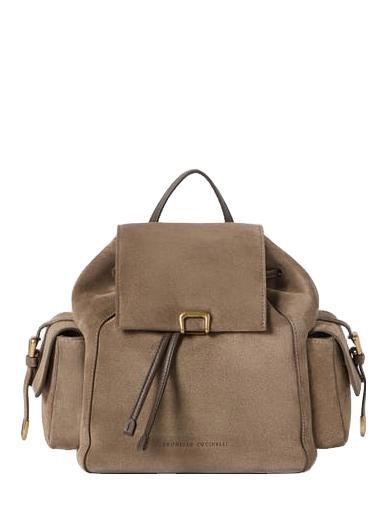 Brunello Cucinelli Suede Sartorial Backpack - Bark