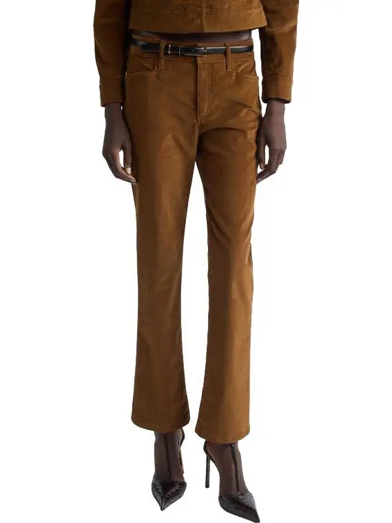 TOM FORD Stretch Cotton Velvet Skinny Flare Pants - Tobacco