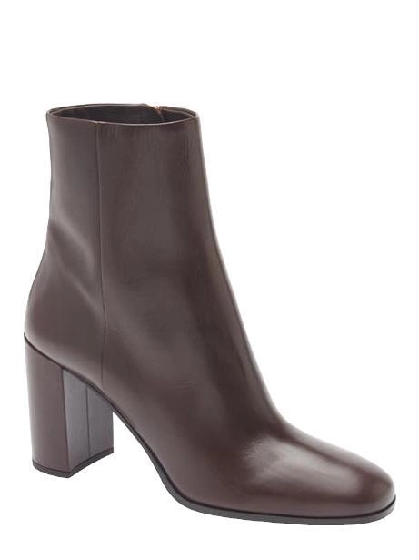 Prada Calfskin Leather Ankle Bootie With Block Heel - Moro