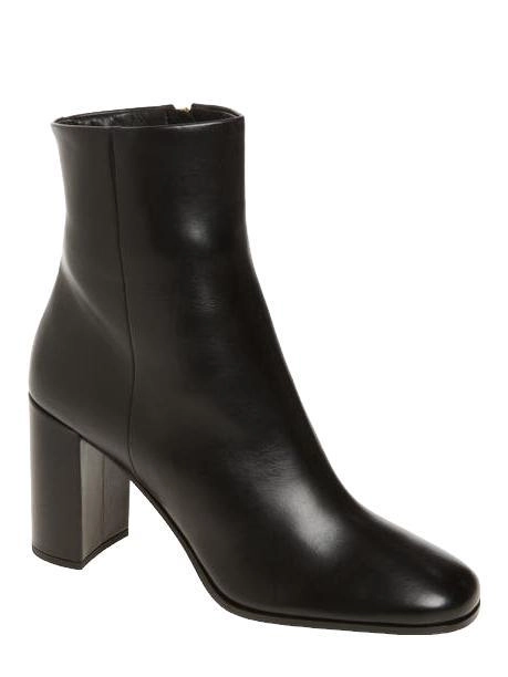 Prada Calfskin Leather Ankle Bootie With Block Heel - Nero