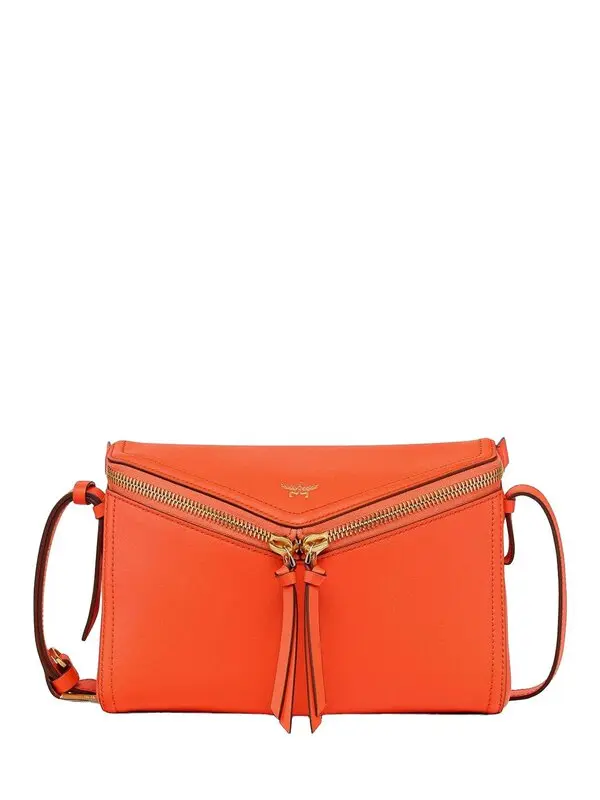 Mcm Small Diamant 3d Shoulder Bag In Calfskin - Orangeade