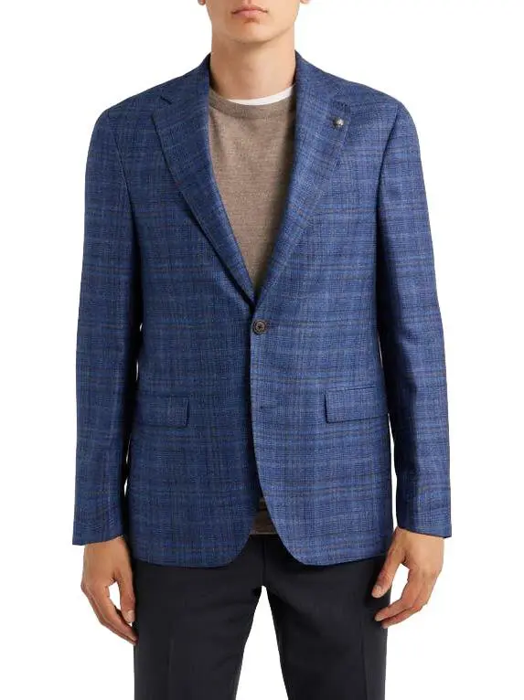 JACK VICTOR Midland Windowpane Sport Coat - Blue