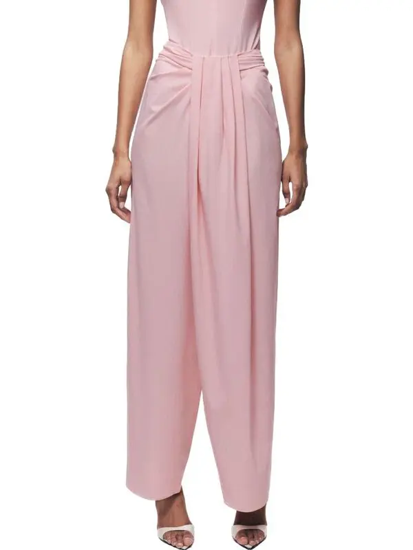 NOCTURNE Pleated High-rise Wide-leg Trousers - Pink