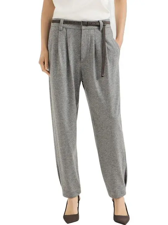 Brunello Cucinelli Cashmere Jersey Tailored Trousers - Grey