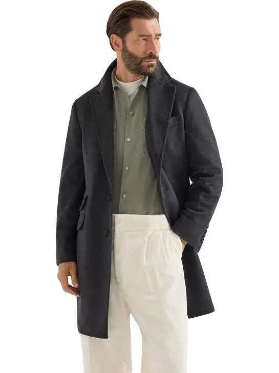 Brunello Cucinelli Lightweight Virgin Wool Cloth Coat - Anthracite