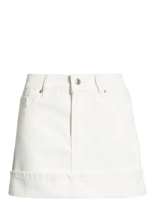 FADE OUT LOUD Alex Cuffed Selvedge Mini Skirt - Cloud
