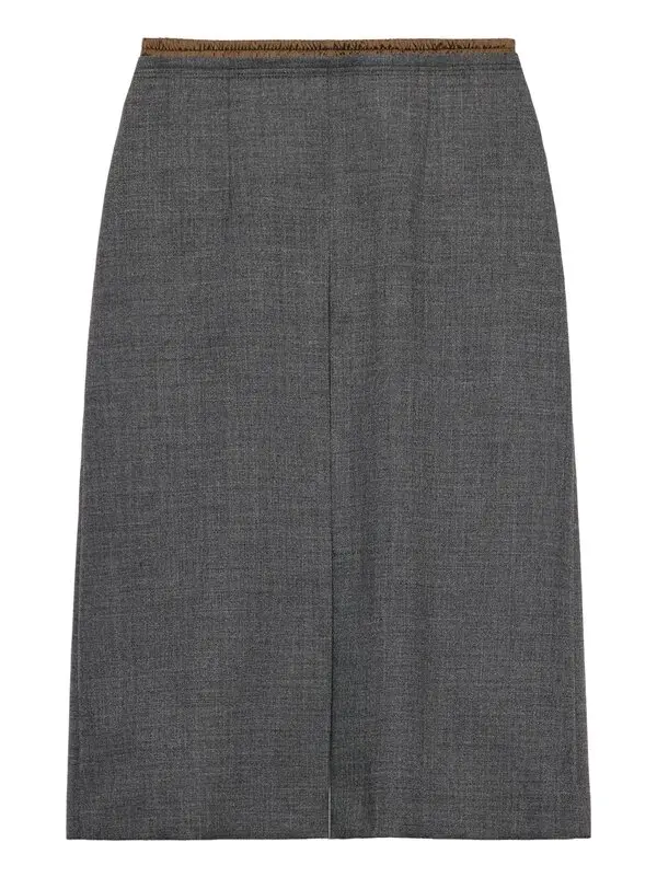 Prada Rush Stitch Midi Skirt - Grey
