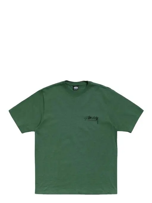 StÜssy Beach Roots Pigment Dyed Tee Shirt - Pine
