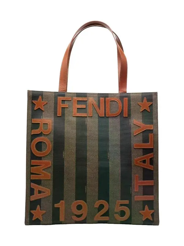Fendi Pequin Coated Canvas Tote Bag - Brown