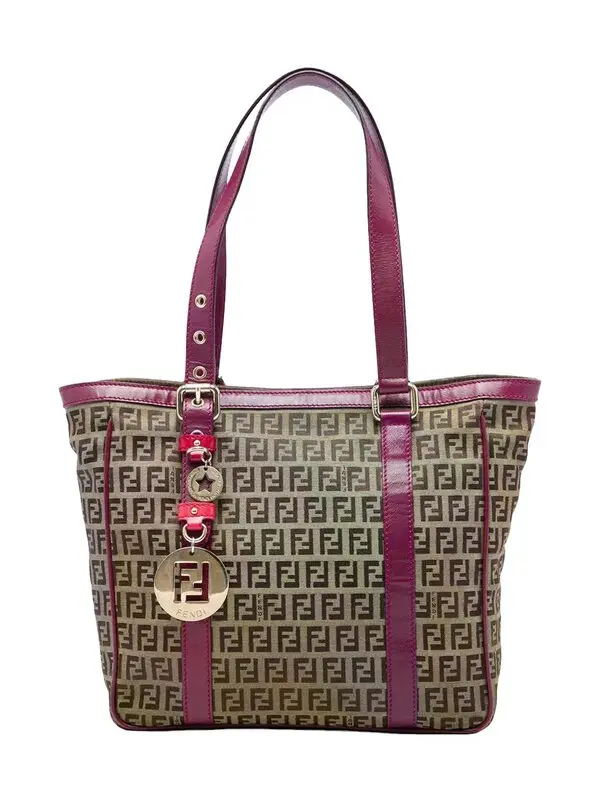Fendi Zucchino Canvas Shopping Tote Bag - Neutrals