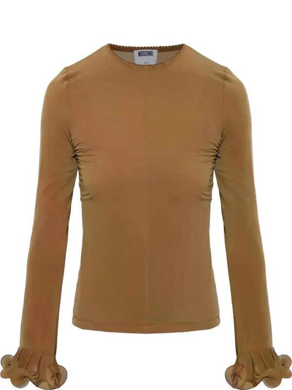 Moschino Ruffled Cuff Long Sleeve Top - Brown