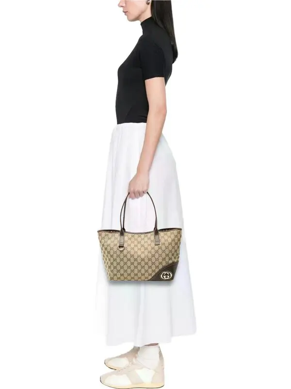 Gucci Gg Canvas New Britt Tote Bag - Neutrals