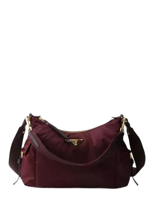 Prada Large Re-nylon And Leather Bag - Red
