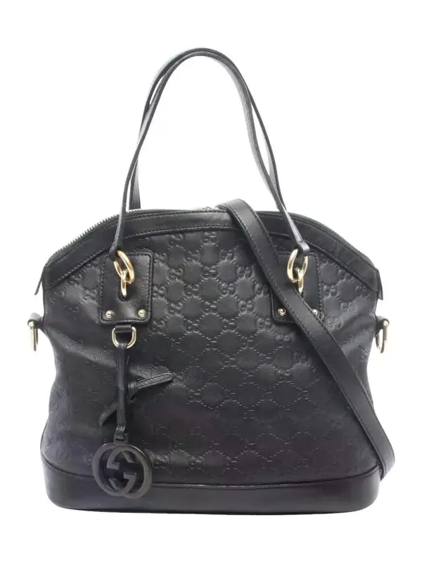 Gucci Medium Ssima Charm Dome Satchel - Black