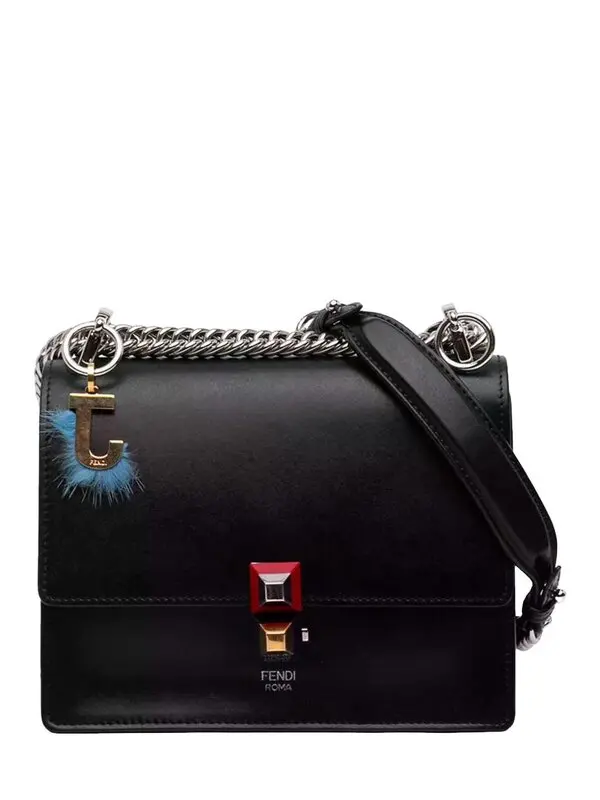 Fendi Kan I Small Leather Crossbody Bag - Black