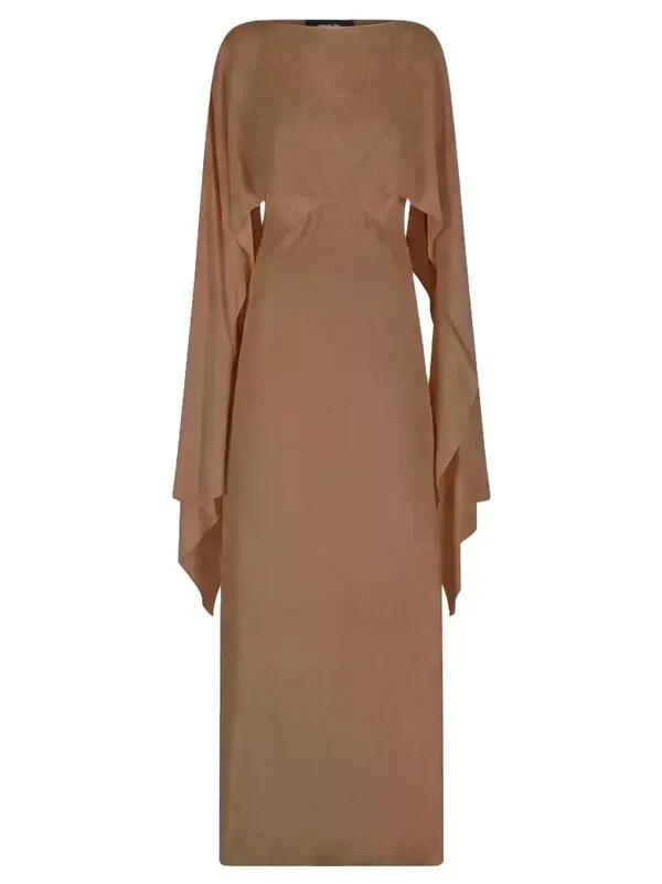 Federica Tosi Cape Sleeve Maxi Dress - Brown