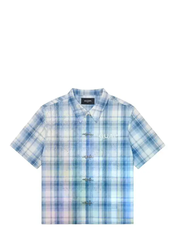GUAPI Glacier Plaid Crystal-embellished Shirt - Blue