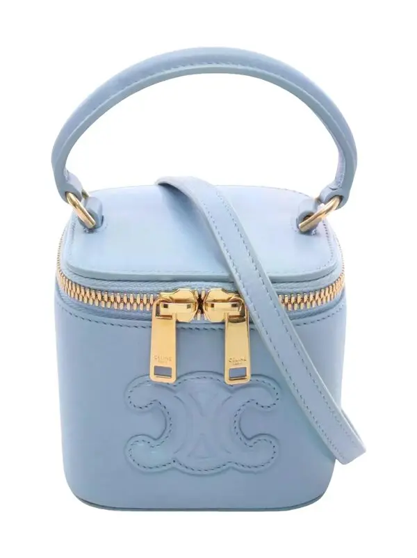 Celine Mini Cuir Triomphe Vanity Case Satchel - Blue