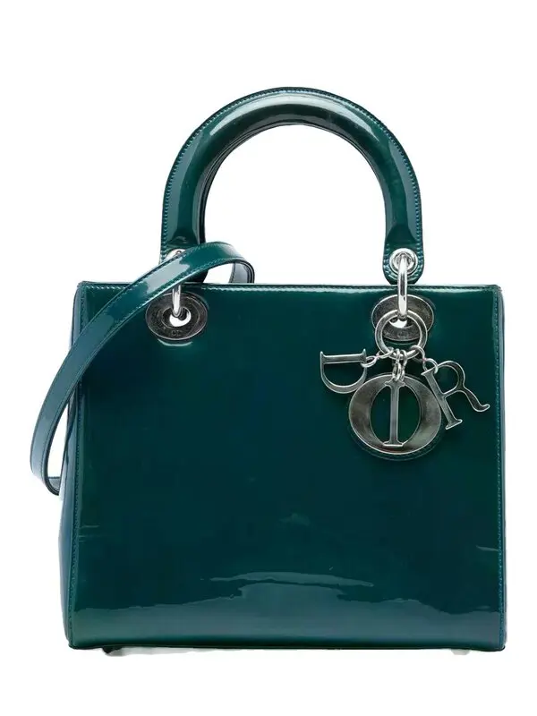 Dior Patent Leather Lady Satchel - Blue