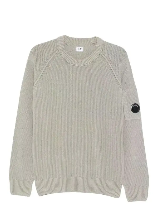 C.P. COMPANY Chenille Lens Detail Sweater - Grey