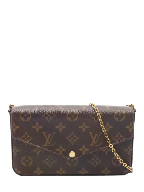 LOUIS VUITTON Monogram Pochette Felicie Crossbody Bag - Brown