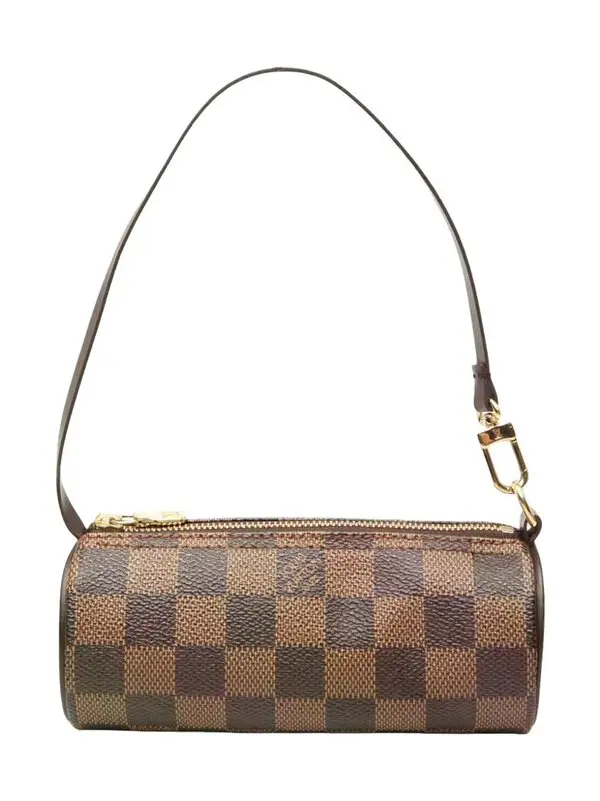 LOUIS VUITTON Damier Ebene Papillon Pochette Handbag - Brown