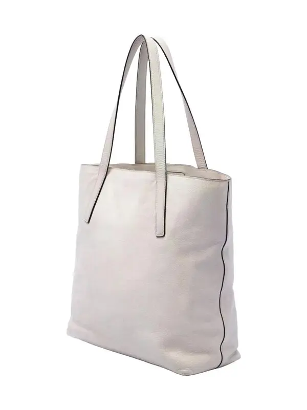 Prada Vitello Daino Open Convertible Tote Satchel - White