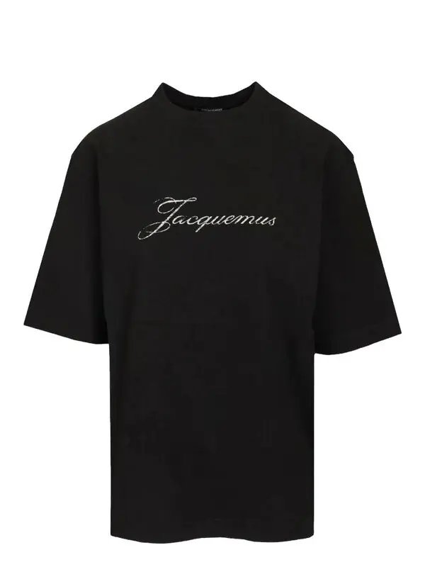 Jacquemus Logo Print Crewneck T-shirt - Black