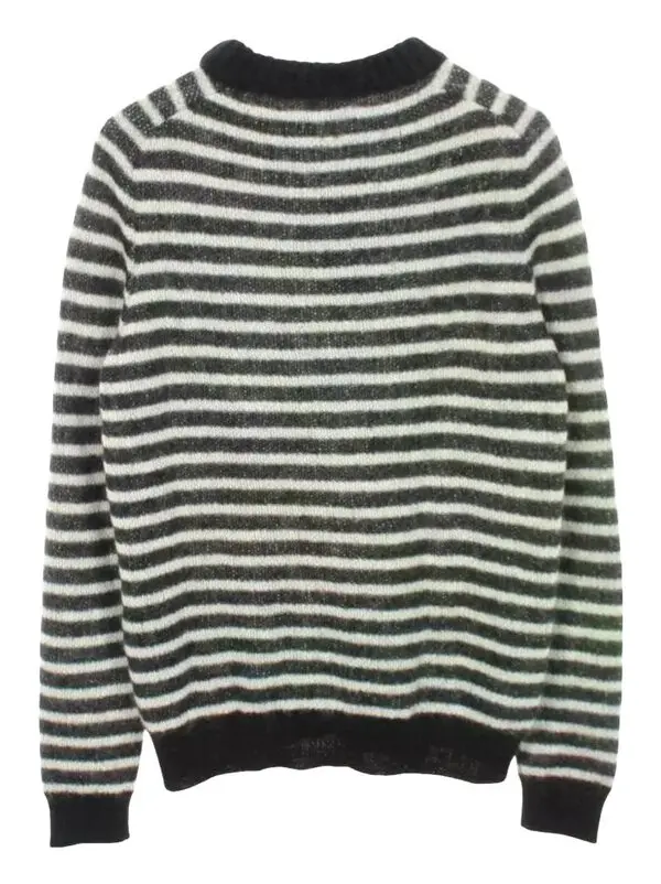 Saint Laurent Striped Crew-neck Sweater - Black
