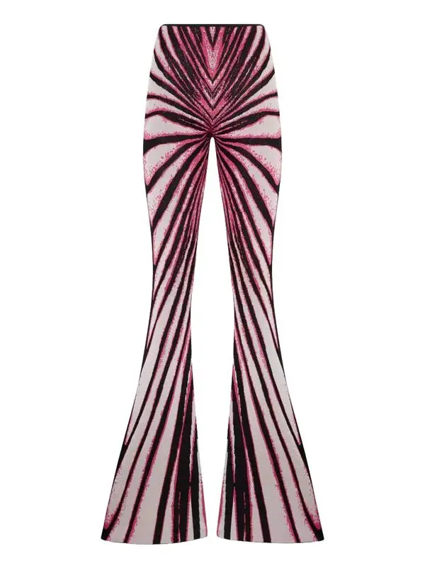 Roberto Cavalli Printed Flared Trousers - Black