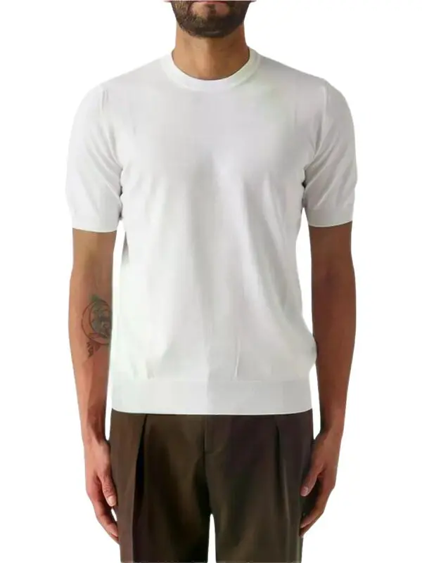GRAN SASSO Short-sleeve Silk T-shirt - White