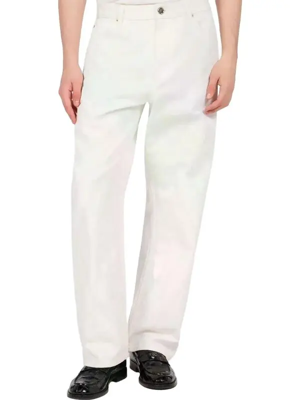 Roberto Cavalli Ray Print Straight-leg Jeans - White