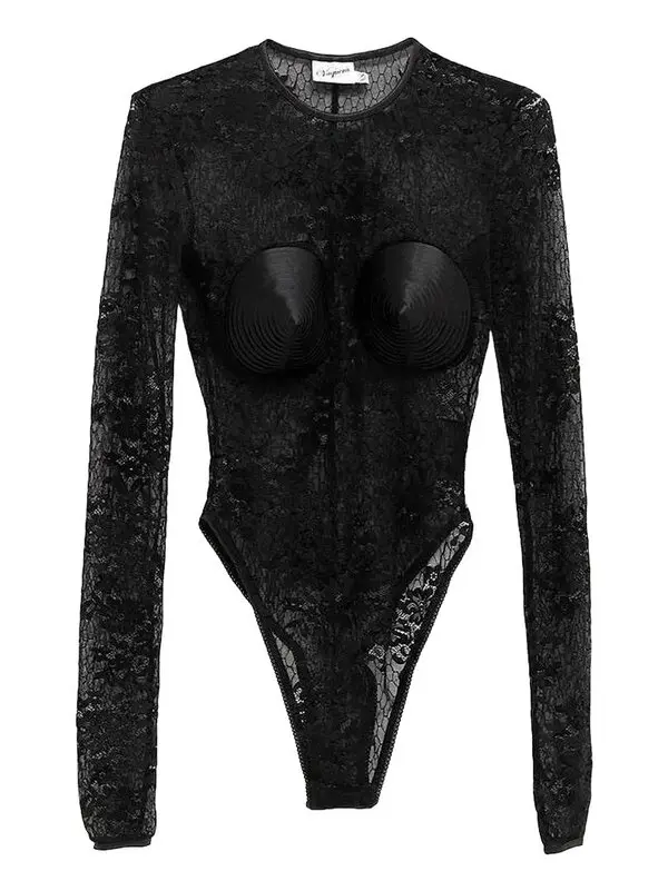 Vaquera Lace Cone-cup Bodysuit - Black