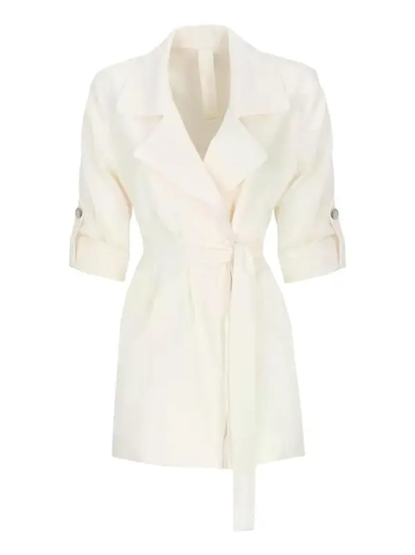 Marella Belted Notch-lapel Duster Coat - White