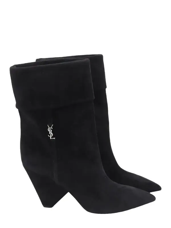 Saint Laurent Niki Wedge Ankle Boots - Black