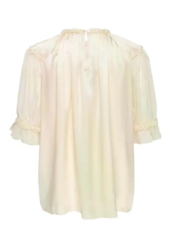 Ulla Johnson Alina Ruffled Silk Top - Neutrals