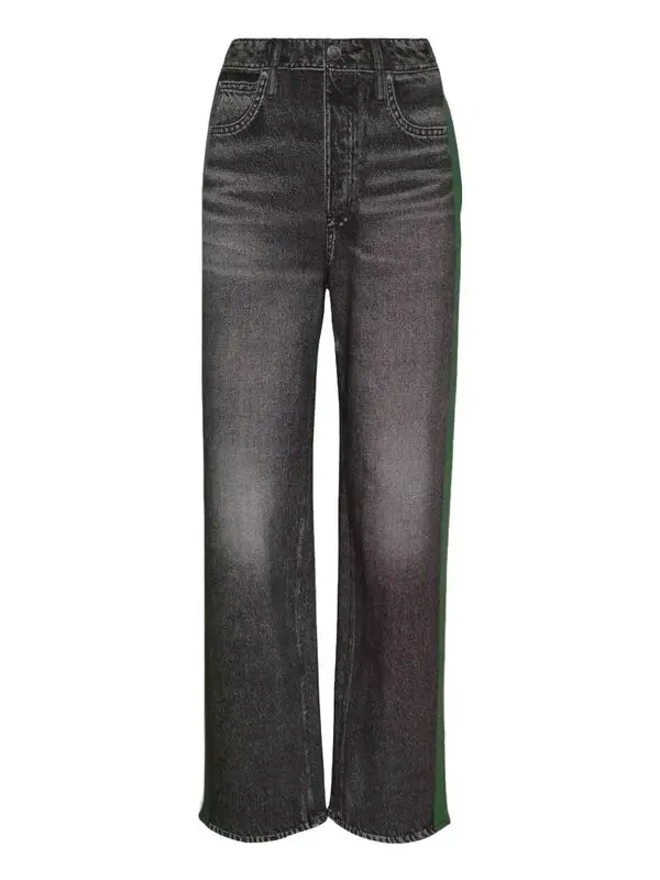 Rag & Bone Side-stripe Wide-leg Jeans - Black